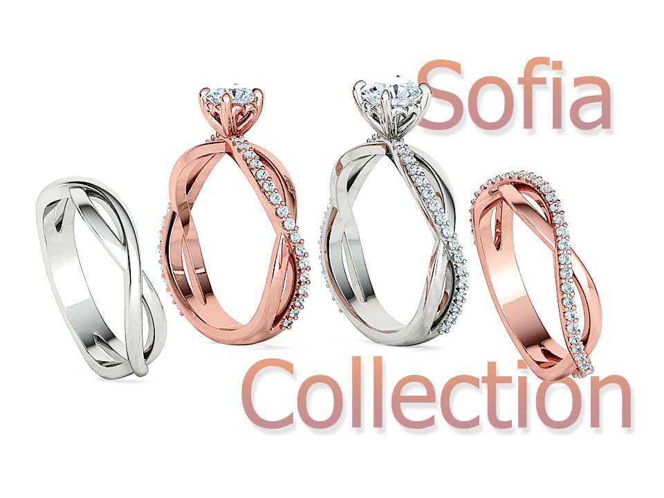 Sofia Jewelry Collection 4 Ring set 3dprint models | CGTrader