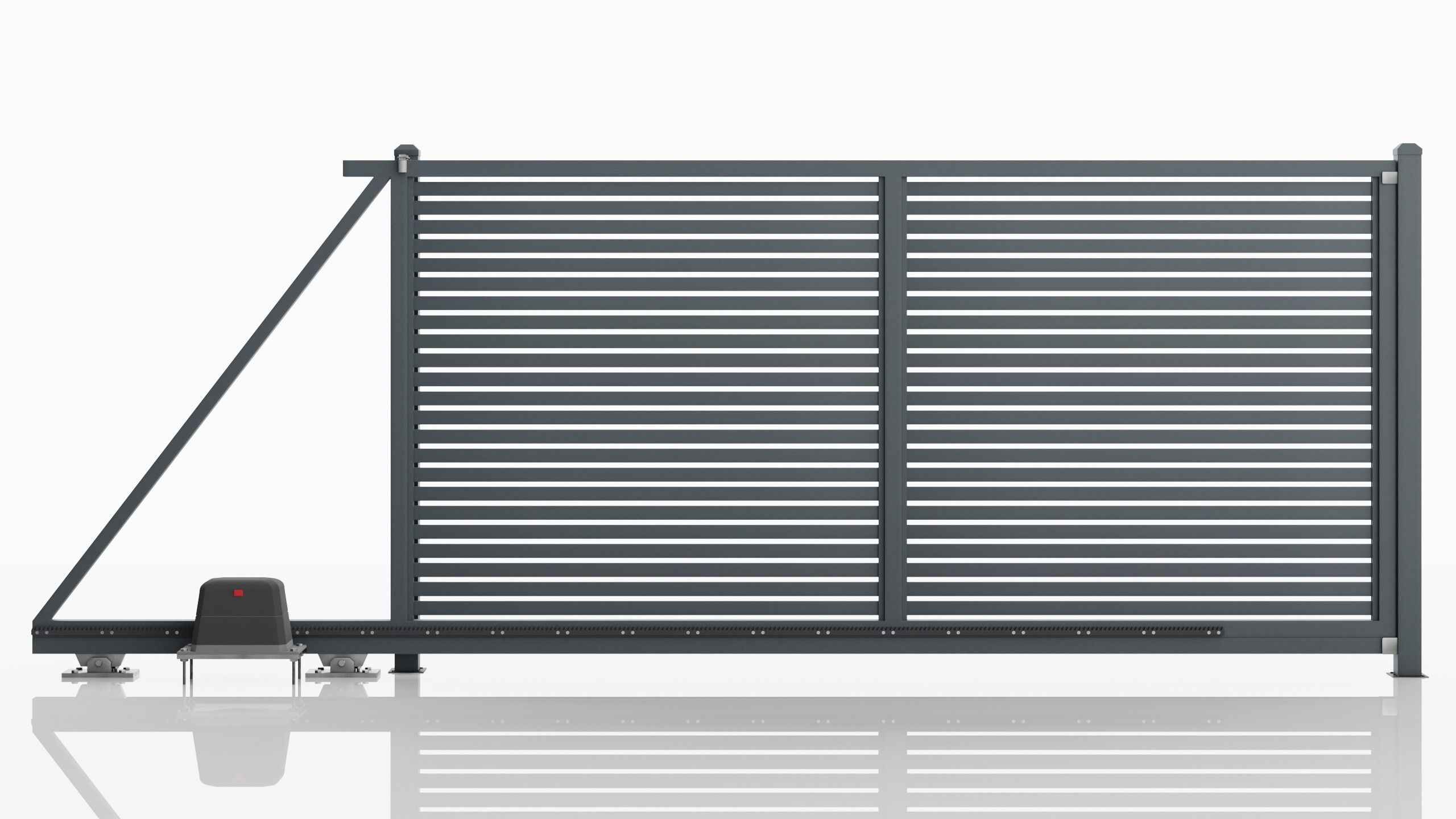 Aluminum Electric Sliding Gate - Model 2 - 6cm - 3D model | CGTrader