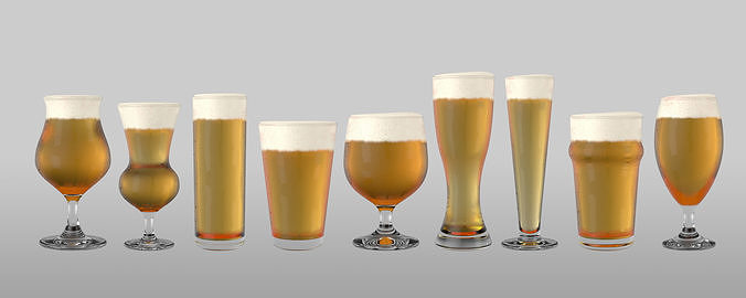Beer Pint Shapes With Beer 3D model | CGTrader