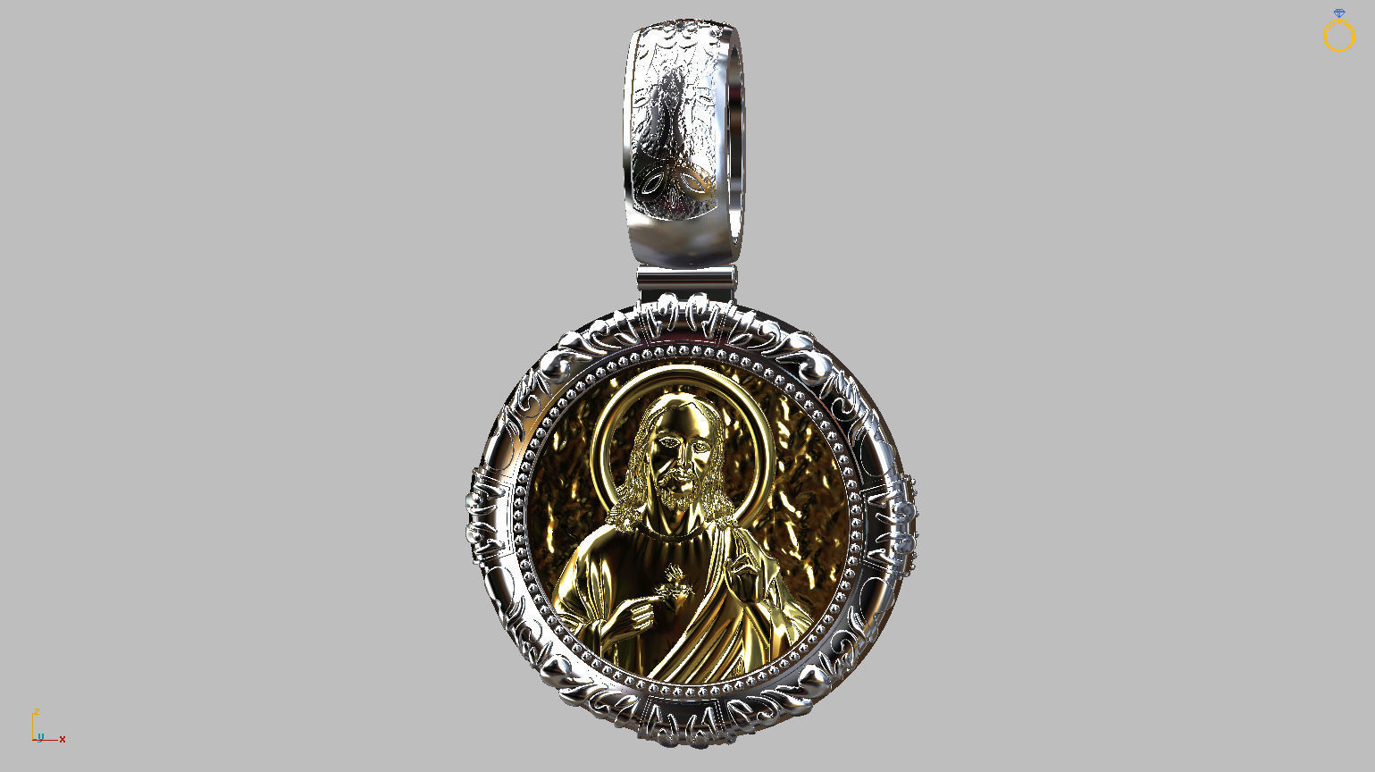 Revolving Pend Sacred Heart Jesus and Our Lady of Aparecida 3D model 3D ...