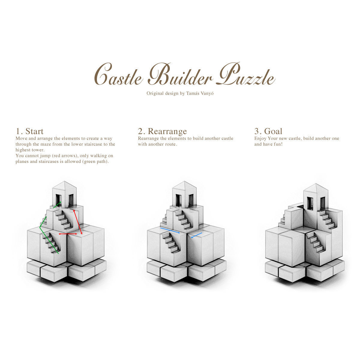 Castle Builder Puzzle 3D model 3D printable | CGTrader
