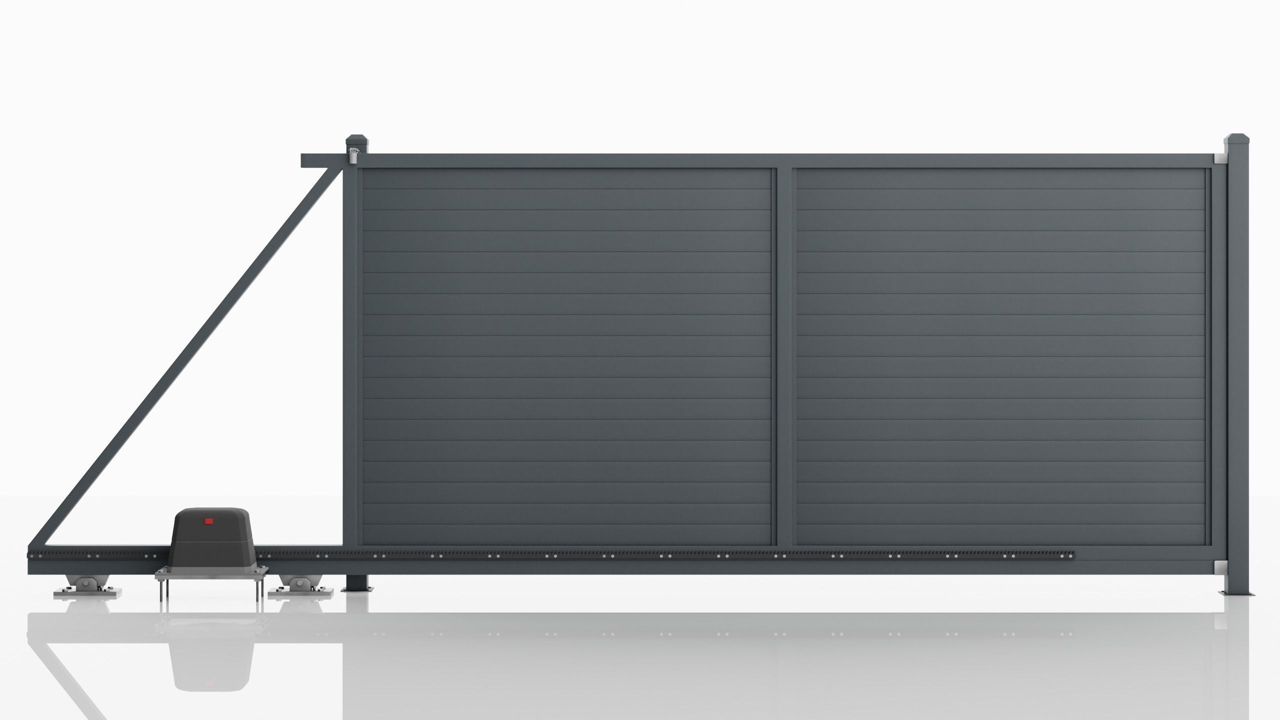 Aluminum Electric Sliding Gate - Model 2 - 10cm Wall - 3D model | CGTrader