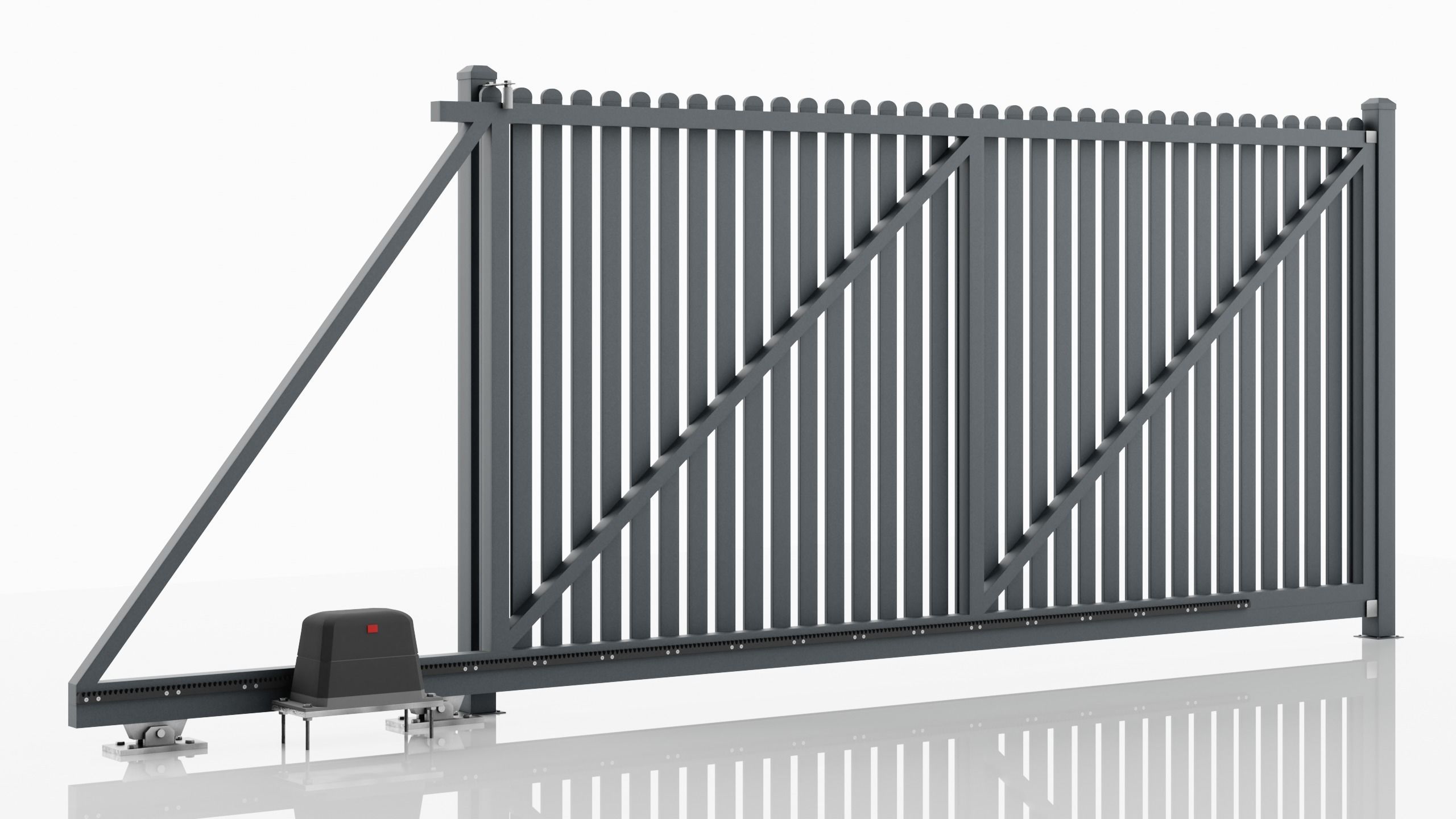 Aluminum Electric Sliding Gate - Model 3 - 3D model | CGTrader