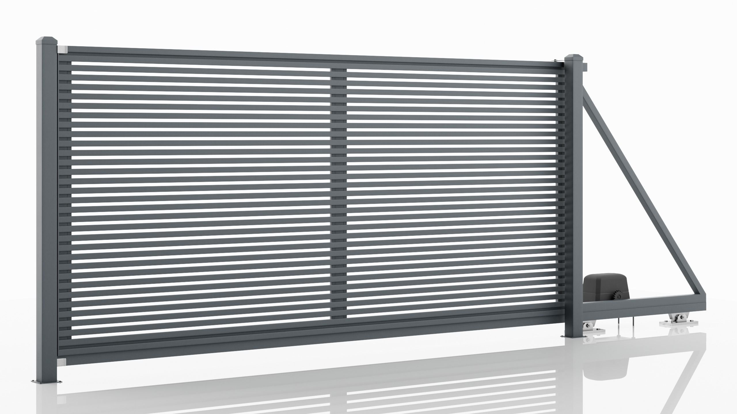 Aluminum Electric Sliding Gate - Model 4 - 3D model | CGTrader