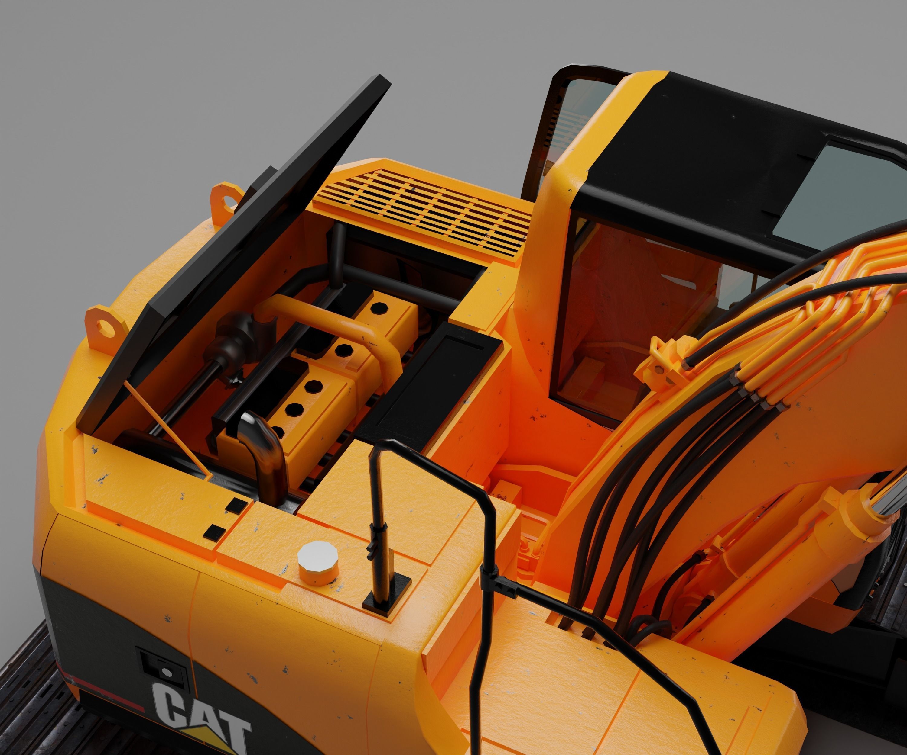 Excavator Caterpillar 320cLU 3D model animated rigged | CGTrader