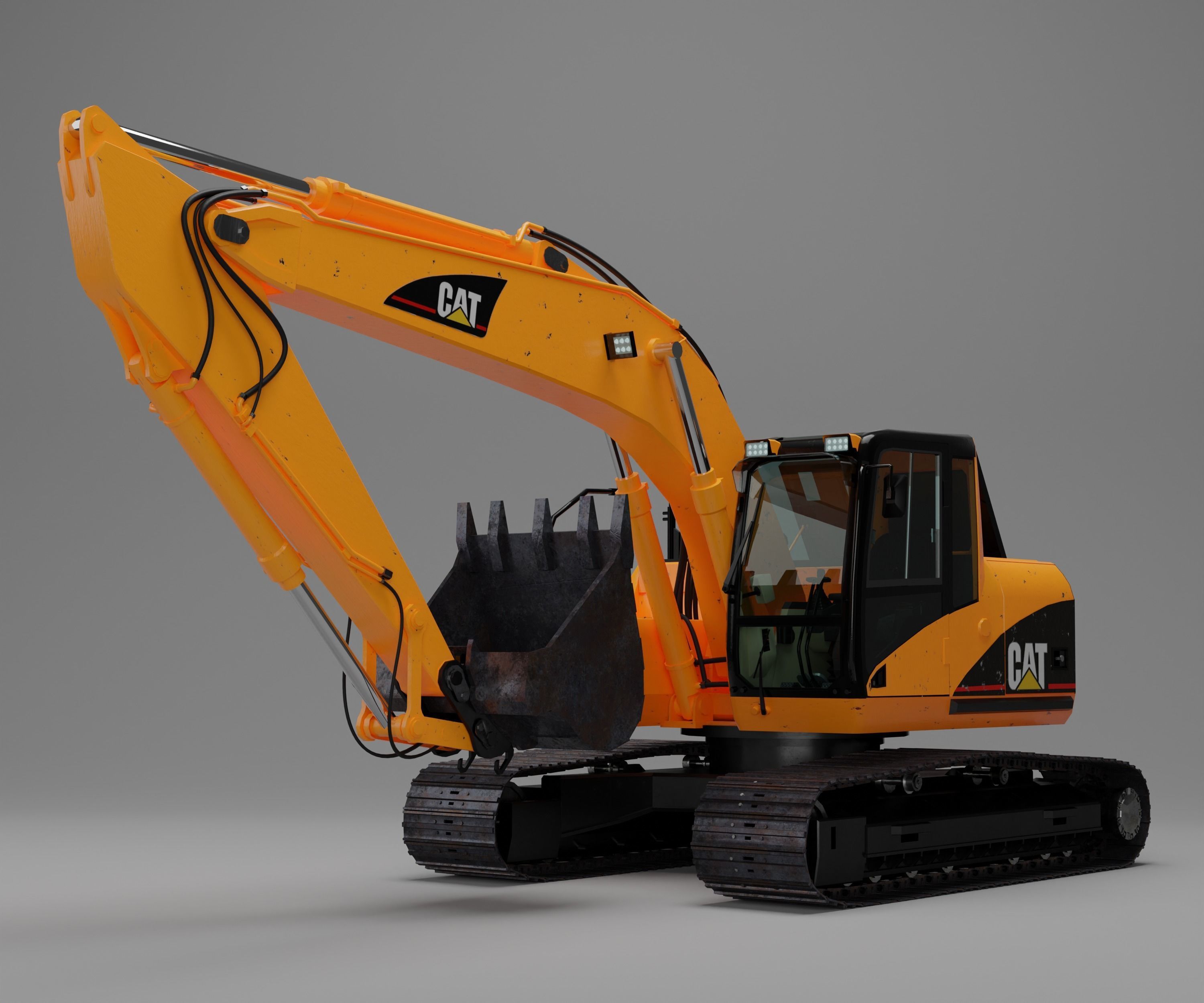 Excavator Caterpillar 320cLU 3D model animated rigged | CGTrader