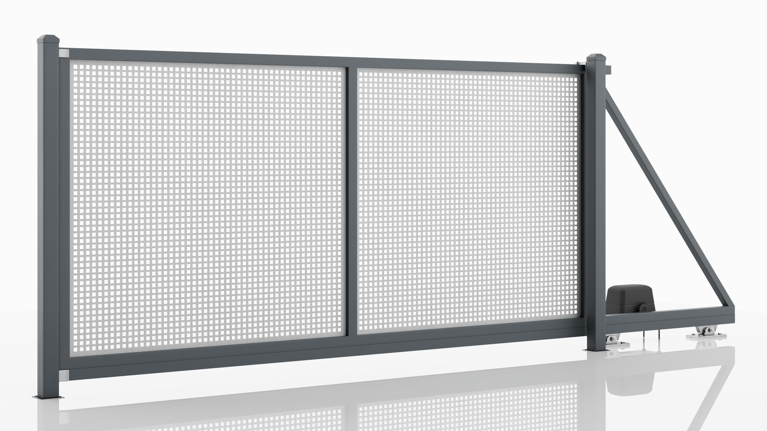 Aluminum Electric Sliding Gate - Model 5 - 3D model | CGTrader