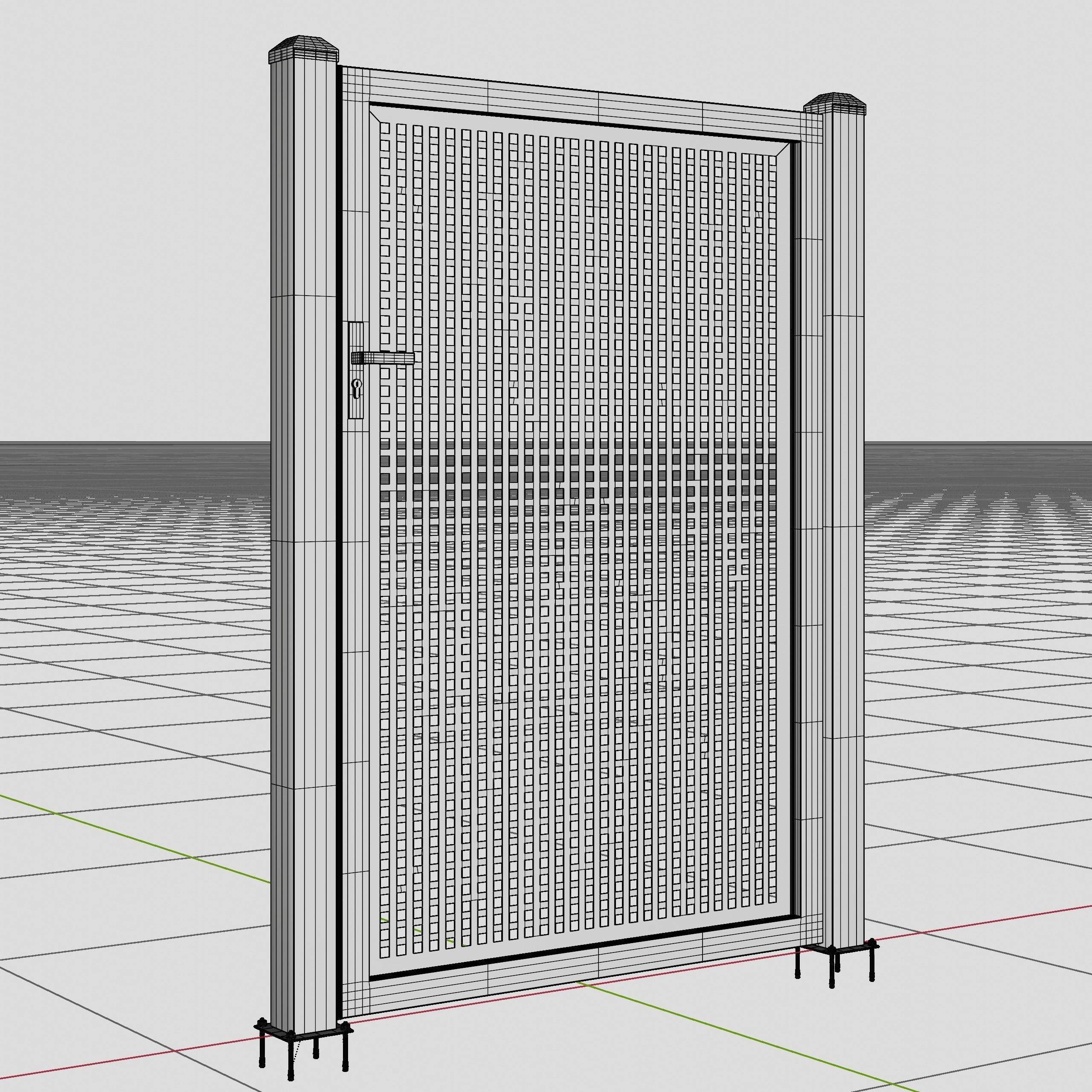 Aluminum Walkway Gate - Model 5 - 3D model | CGTrader