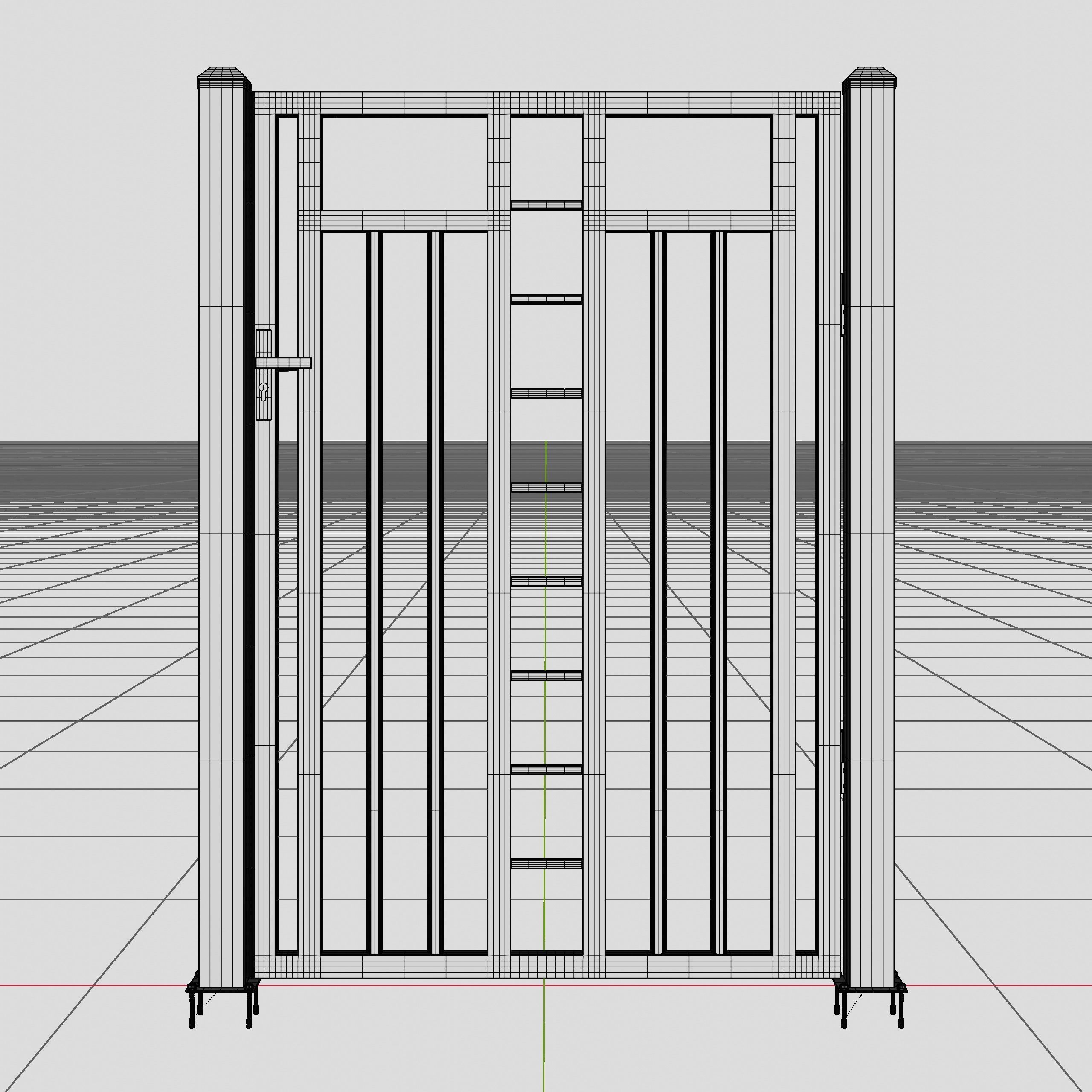 Aluminum Walkway Gate - Model 6 - 3D model | CGTrader