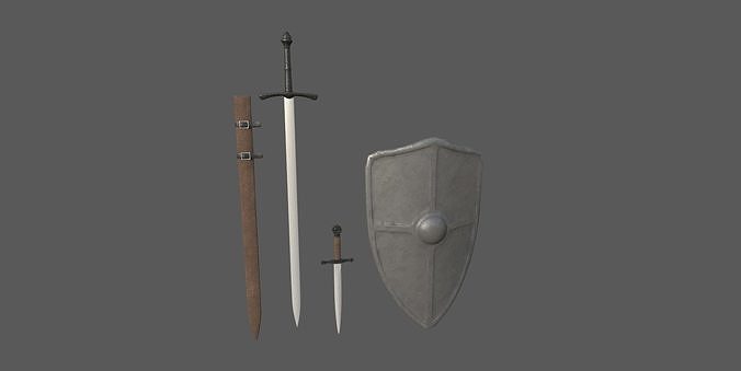 Sword 3d model and shield 3D model | CGTrader