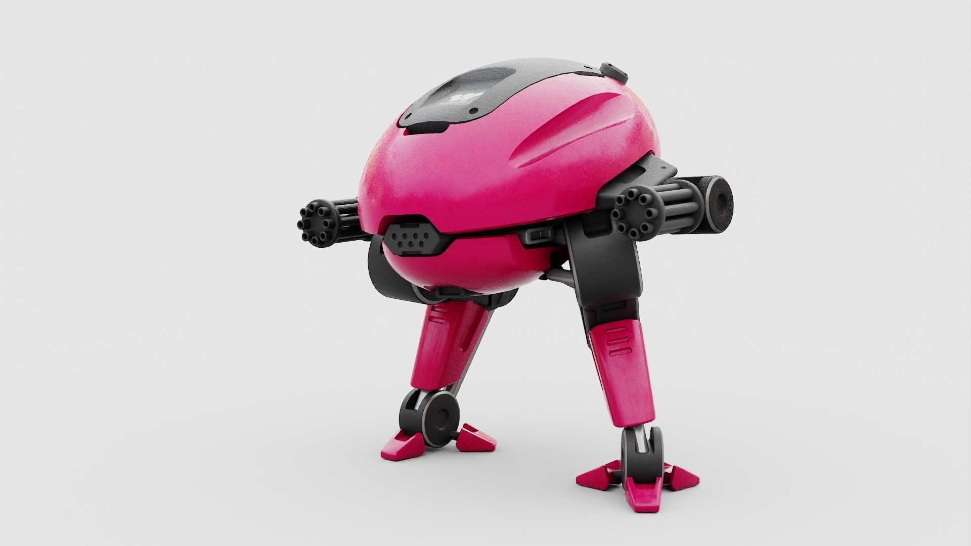 MILITARY BOT B-6000 RIGGED 3D model rigged | CGTrader