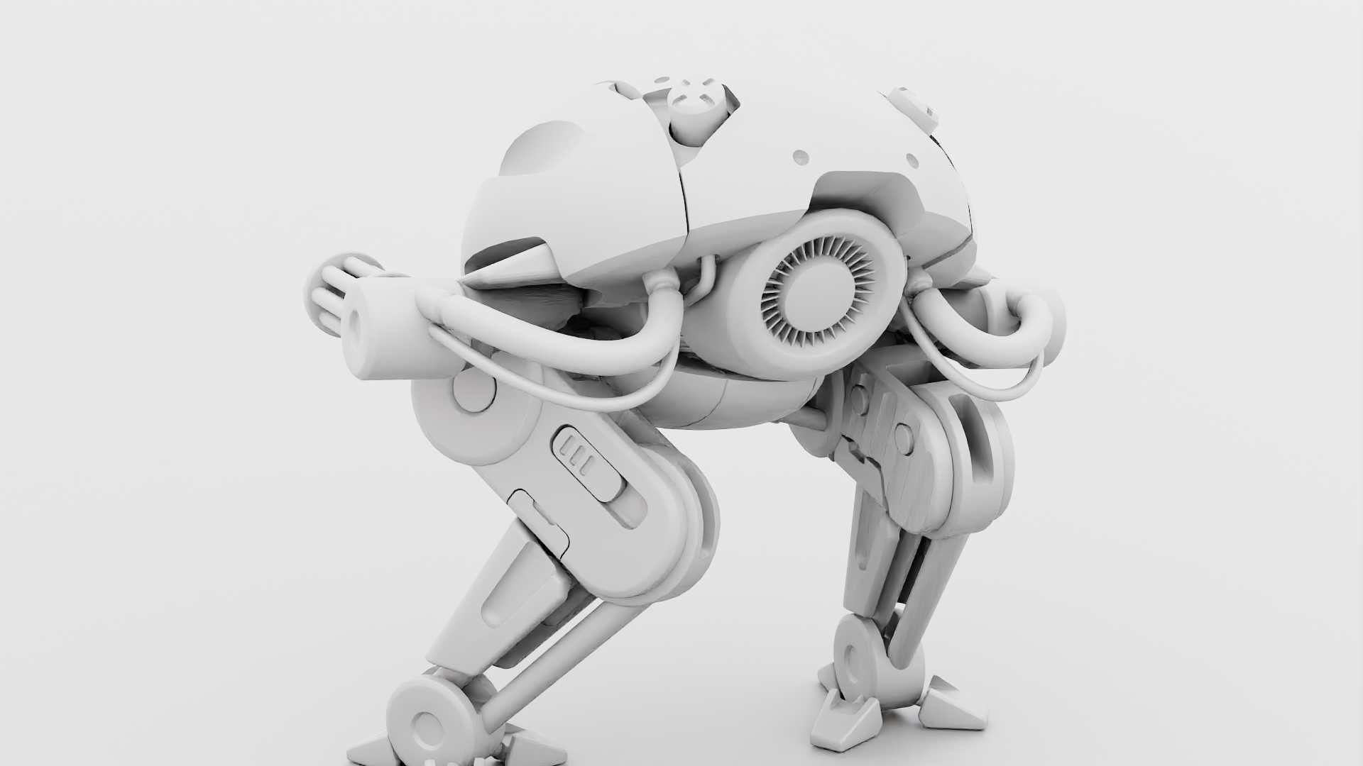 MILITARY BOT B-6000 RIGGED 3D model rigged | CGTrader