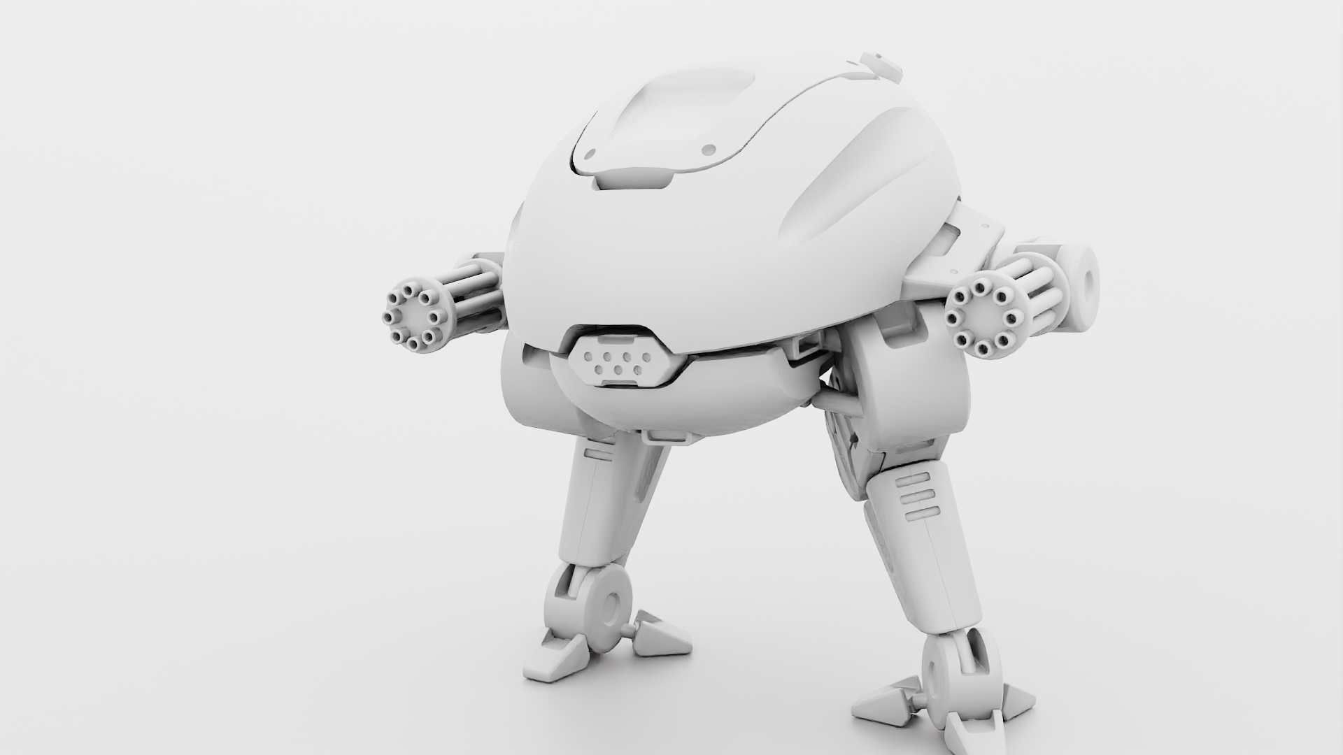 MILITARY BOT B-6000 RIGGED 3D model rigged | CGTrader