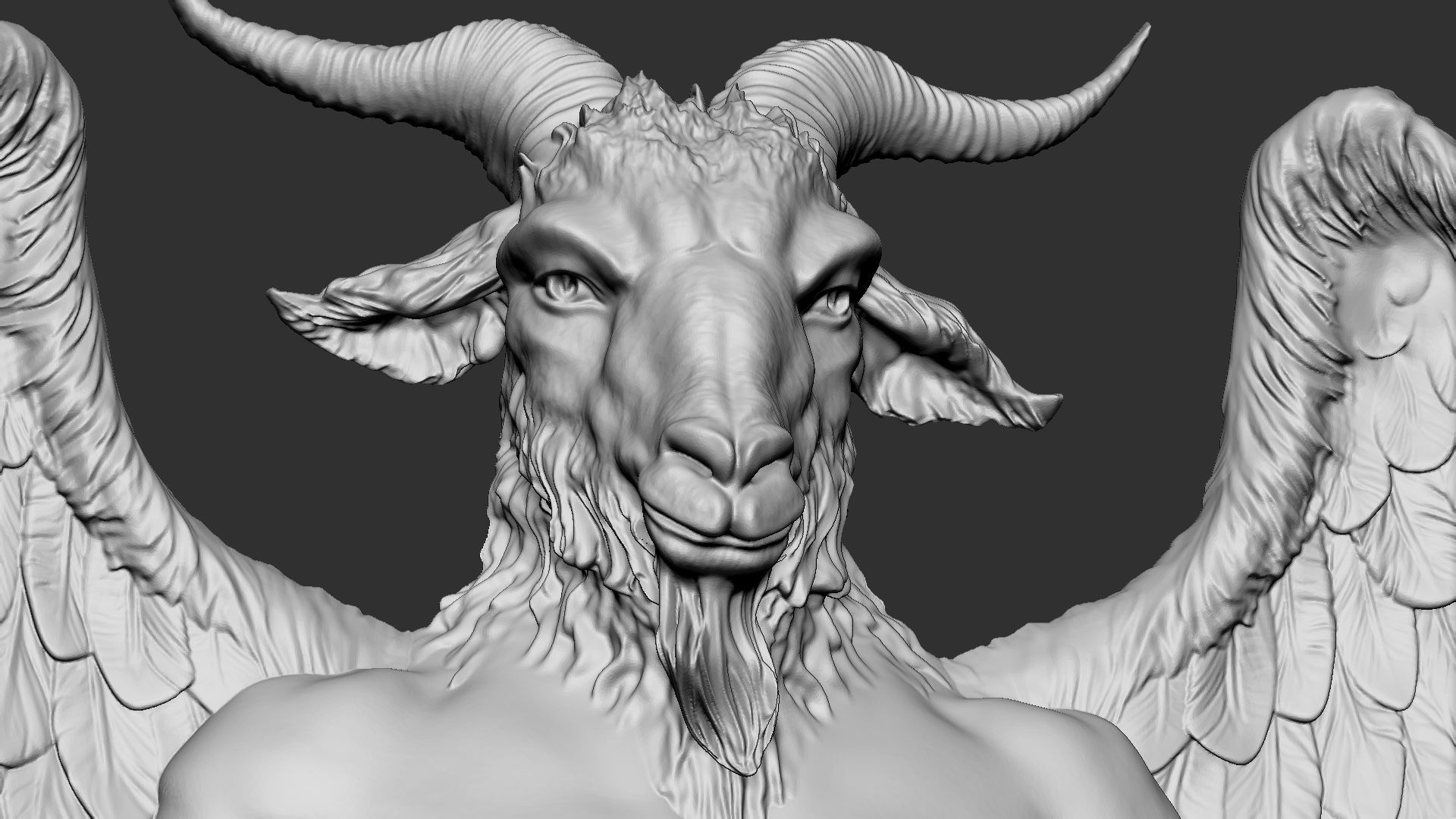 Baphomet Bas-Relief 01 3D model 3D printable | CGTrader