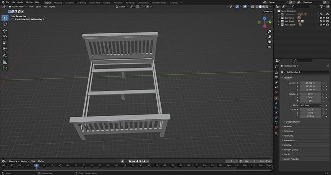 Basic Bed Frame 3D model | CGTrader