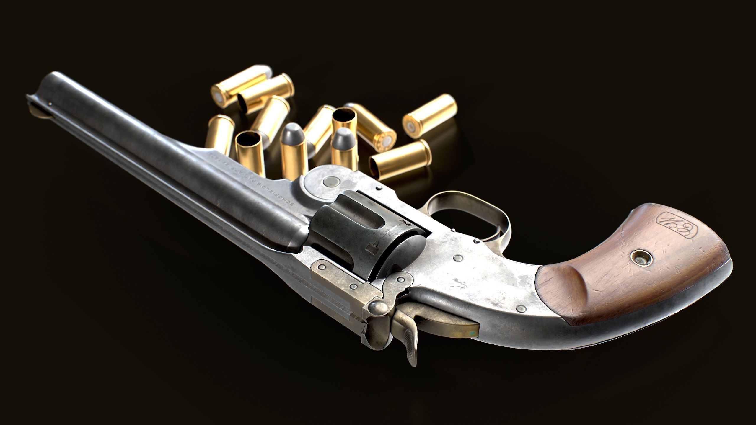 3D model Schofield revolver VR / AR / low-poly | CGTrader