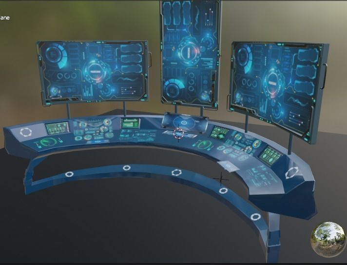 3D model SciFi Computer Table VR / AR / low-poly | CGTrader