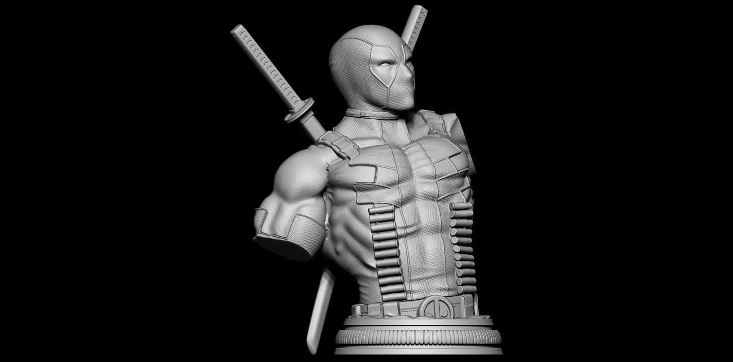Fan Art Deadpool - BUST 3D model 3D printable | CGTrader