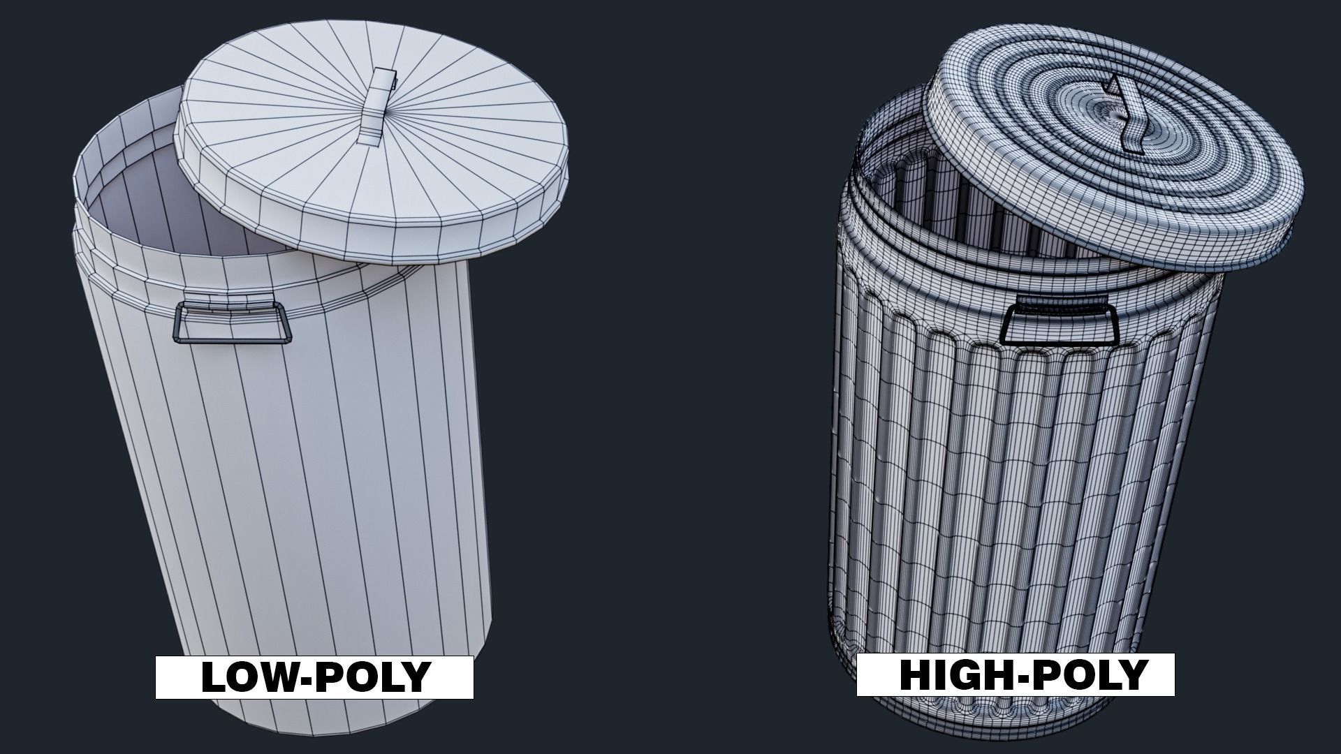 3D model Dust Bin Low-Poly VR / AR / low-poly | CGTrader