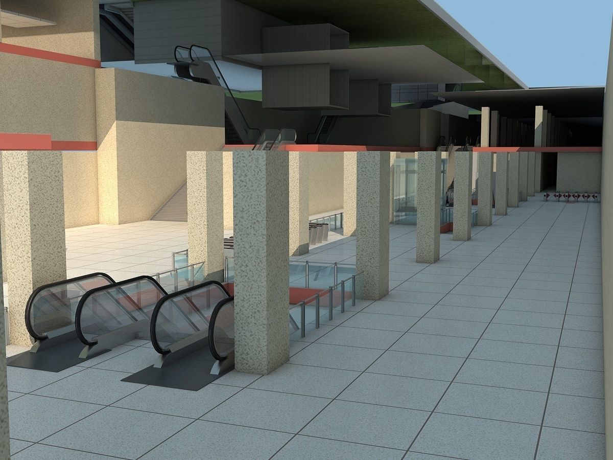 Section of Subway Station 1 3D model | CGTrader