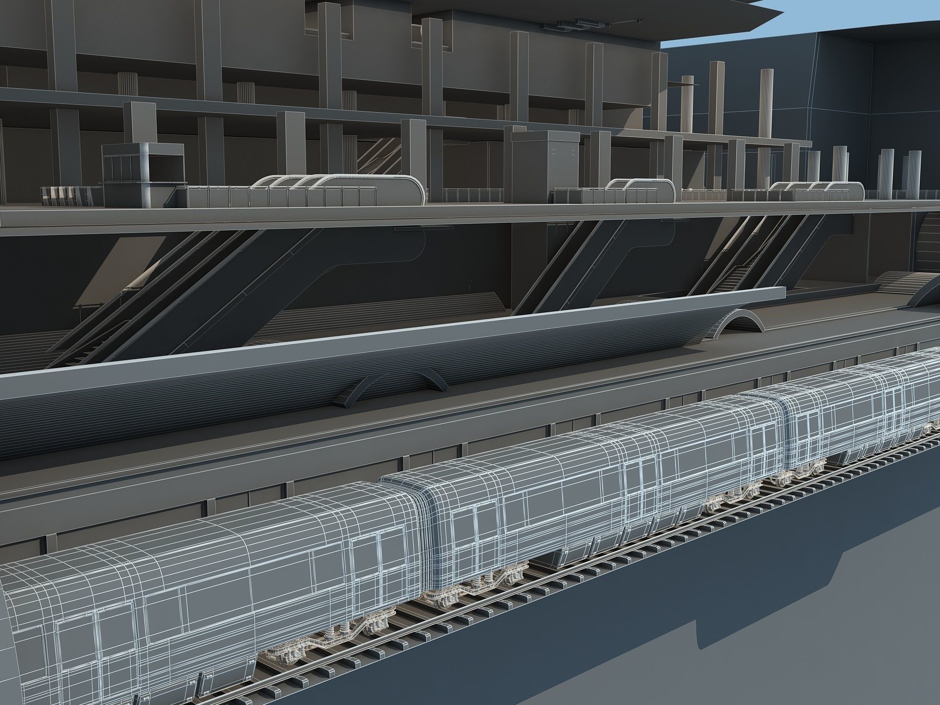 Section of Subway Station 1 3D model | CGTrader