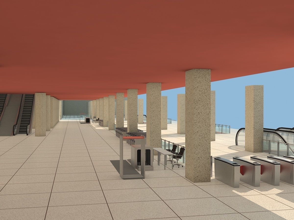 Section of Subway Station 1 3D model | CGTrader