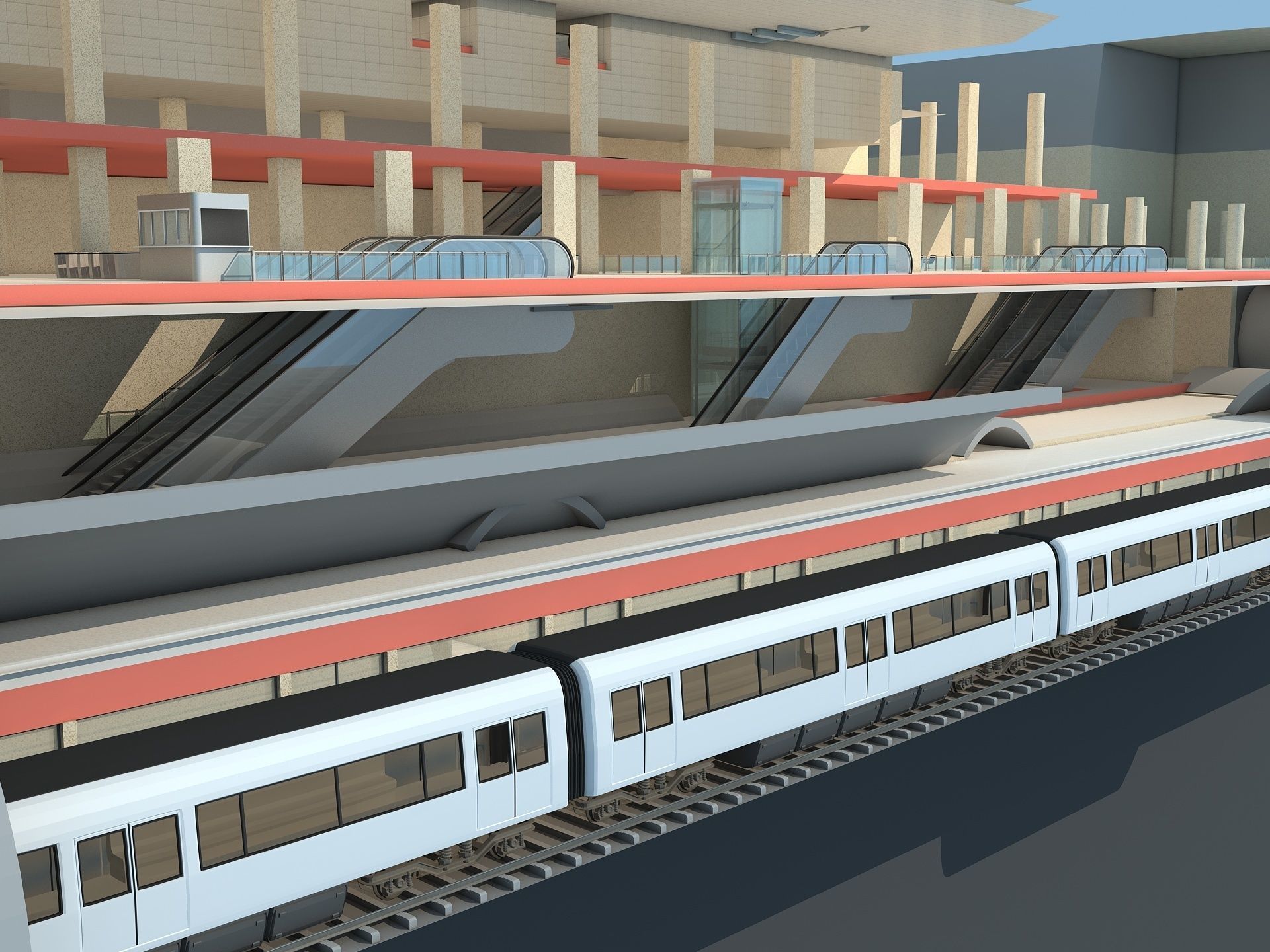 Section of Subway Station 1 3D model | CGTrader