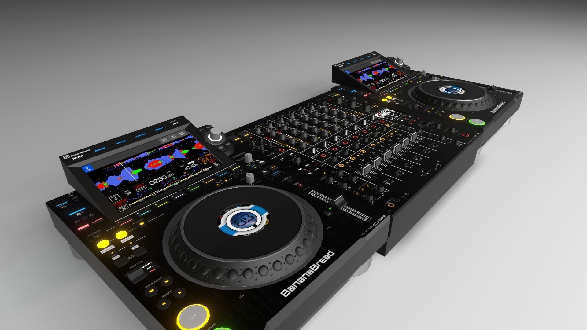 3D model Banana CDJ-3000 and DJM-V10 VR / AR / low-poly | CGTrader