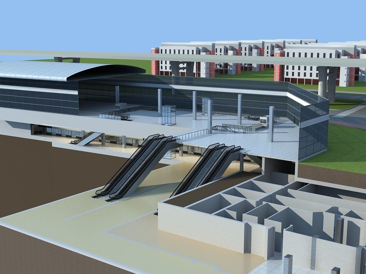 Section of Subway Station 2 3D model | CGTrader