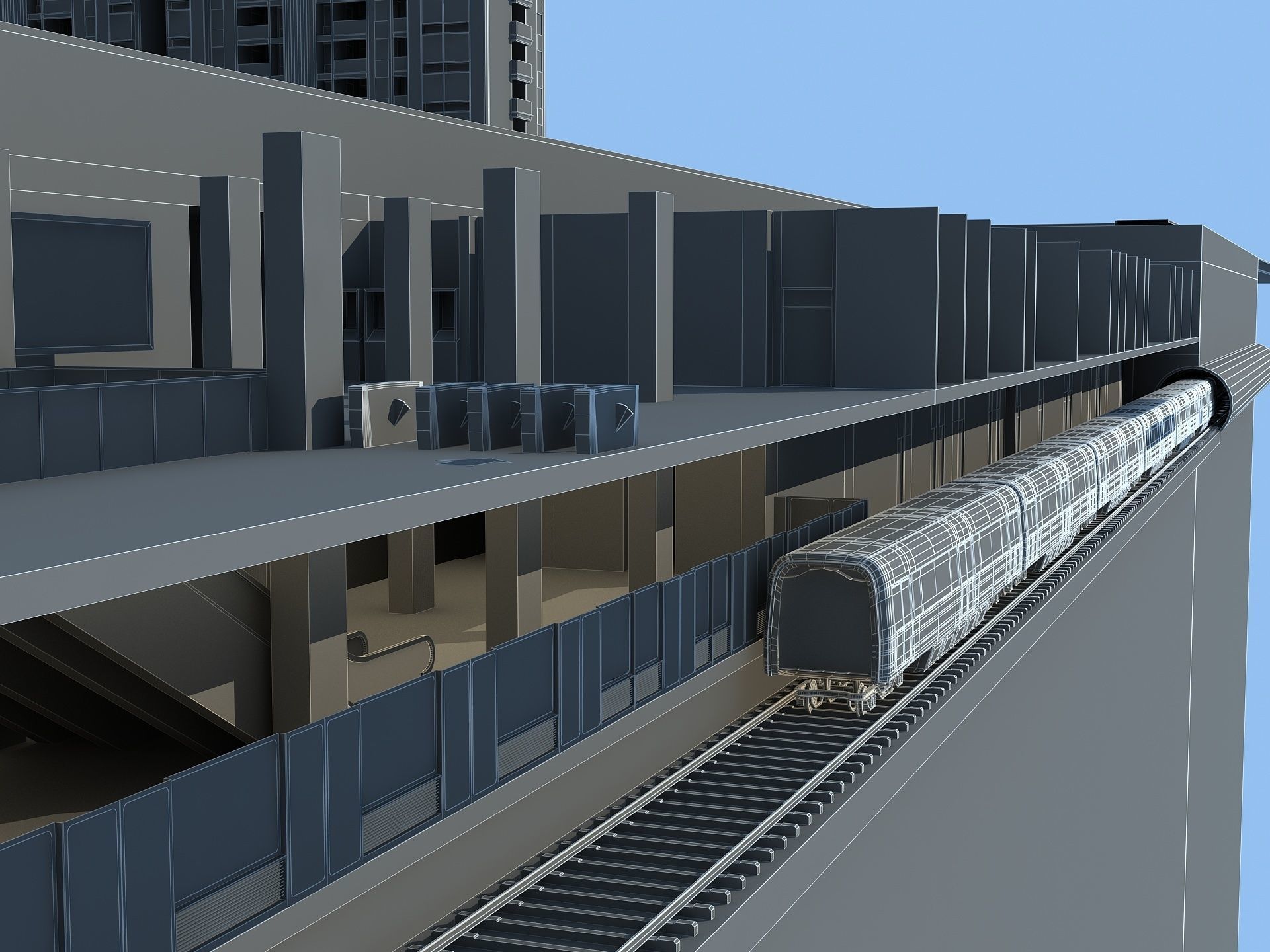 Section of Subway Station 2 3D model | CGTrader
