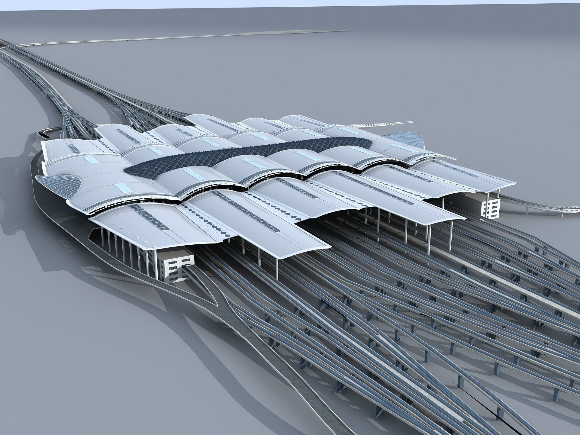 High-speed railway station 1 3D model | CGTrader