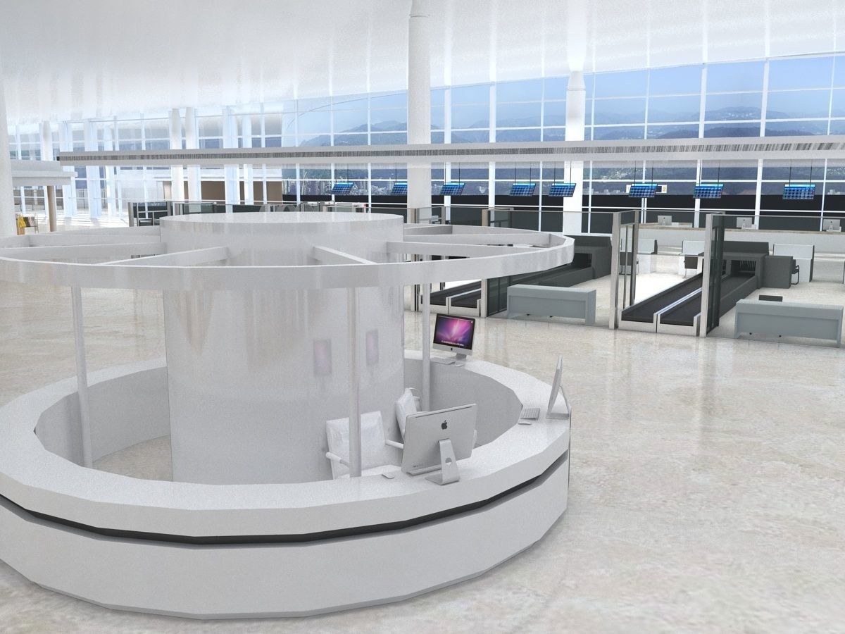 Airport Departures Lounge 3D model | CGTrader
