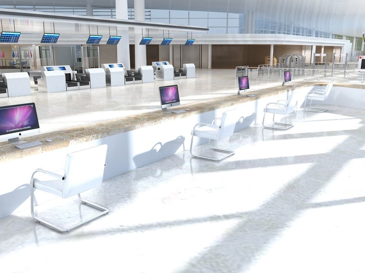 Airport Departures Lounge 3D model | CGTrader