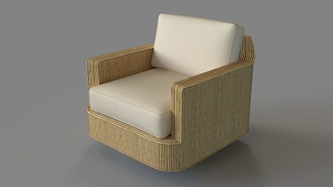 Moses Lounge Chair In Natural 3D model | CGTrader