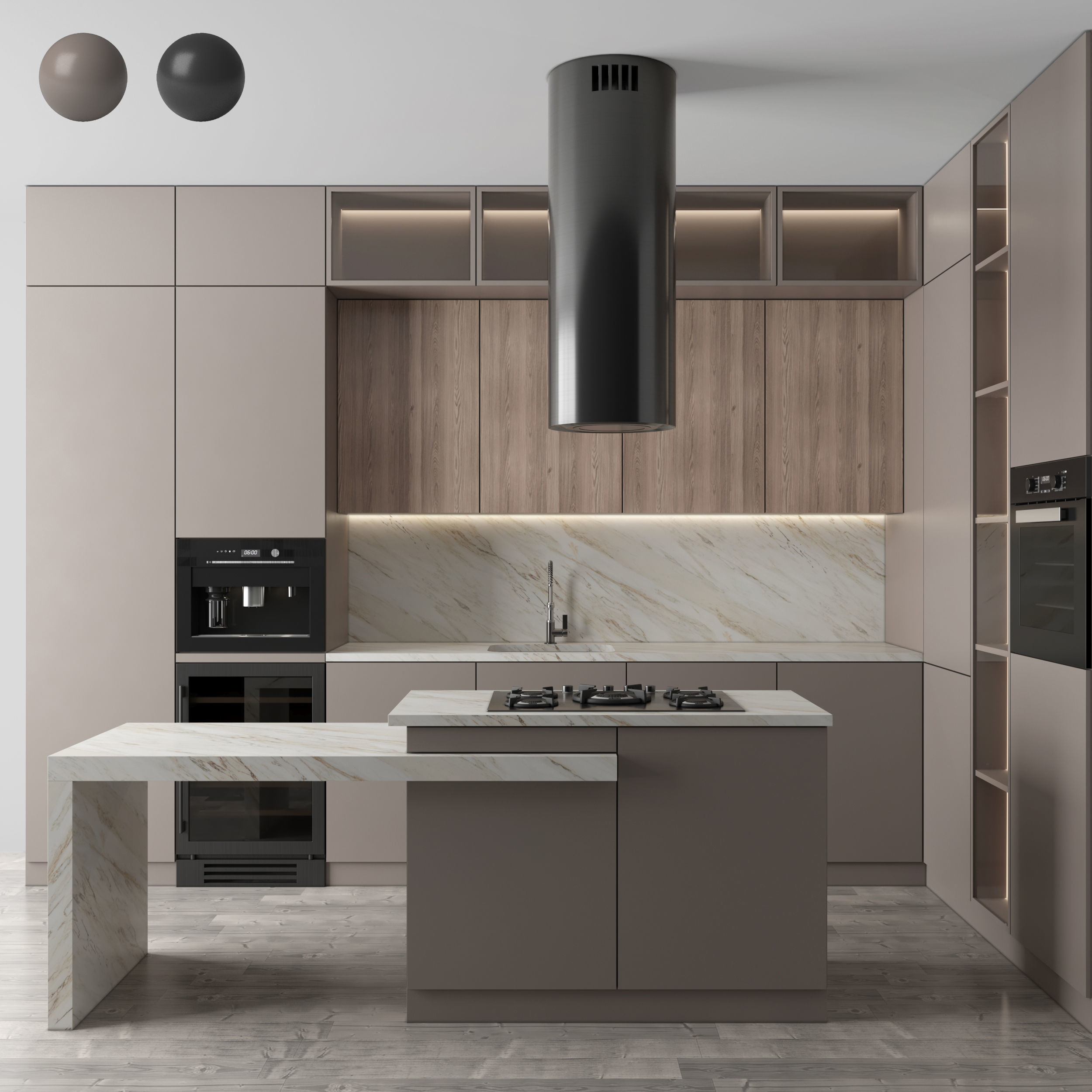 Kitchen Modern 90 - 2 Color 3D model | CGTrader
