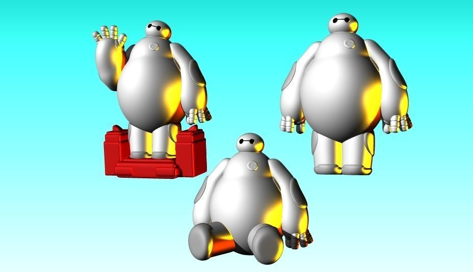 PACK 3 MODELS BAYMAX DISNEY PIXAR 3D model 3D printable | CGTrader