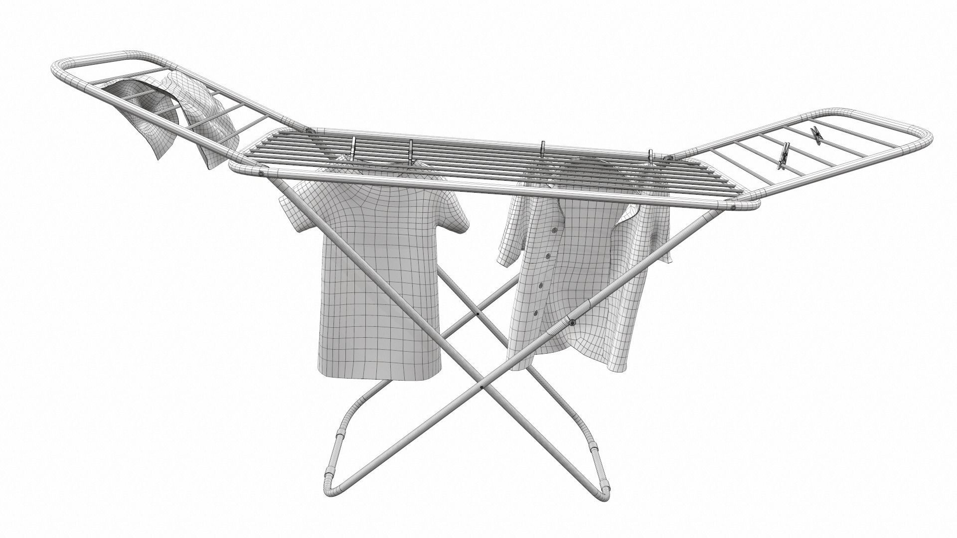 Clothes laundry drying rack 3D model | CGTrader
