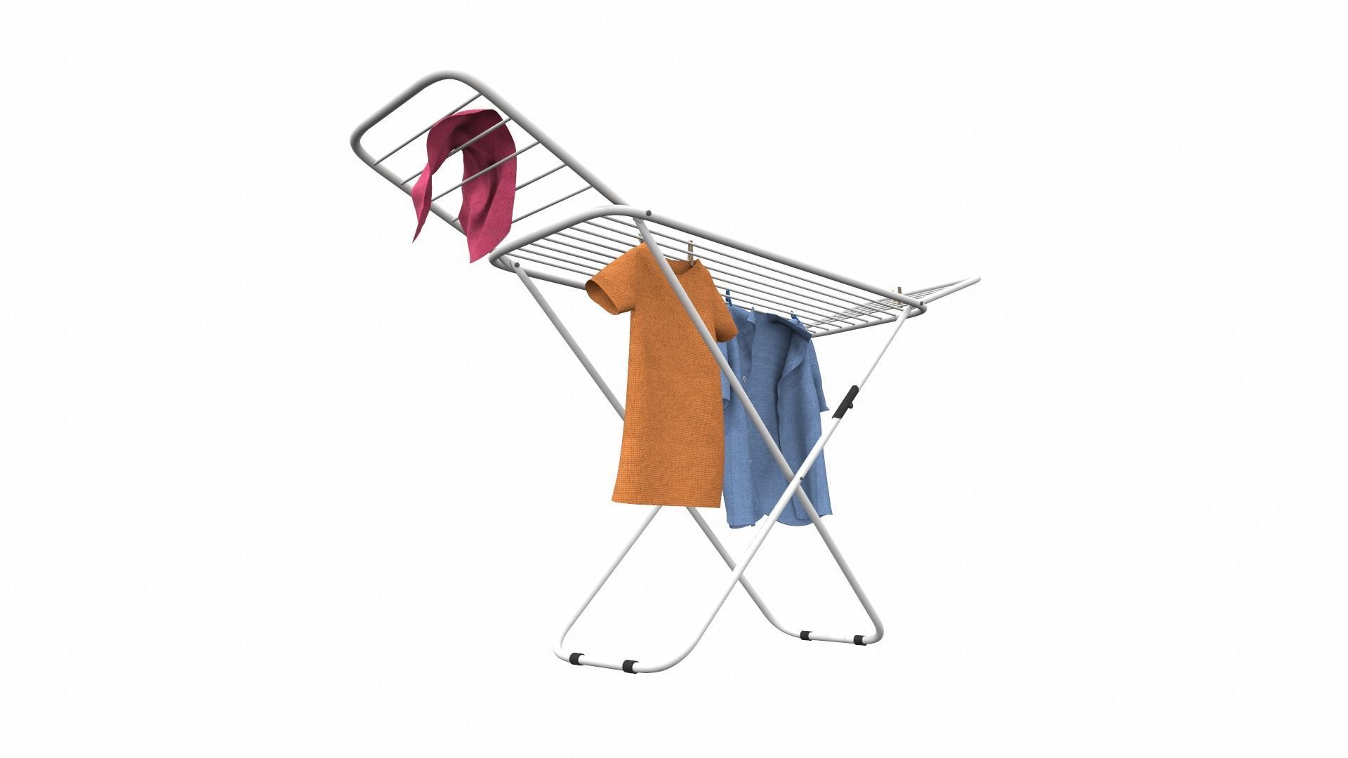 Clothes laundry drying rack 3D model | CGTrader