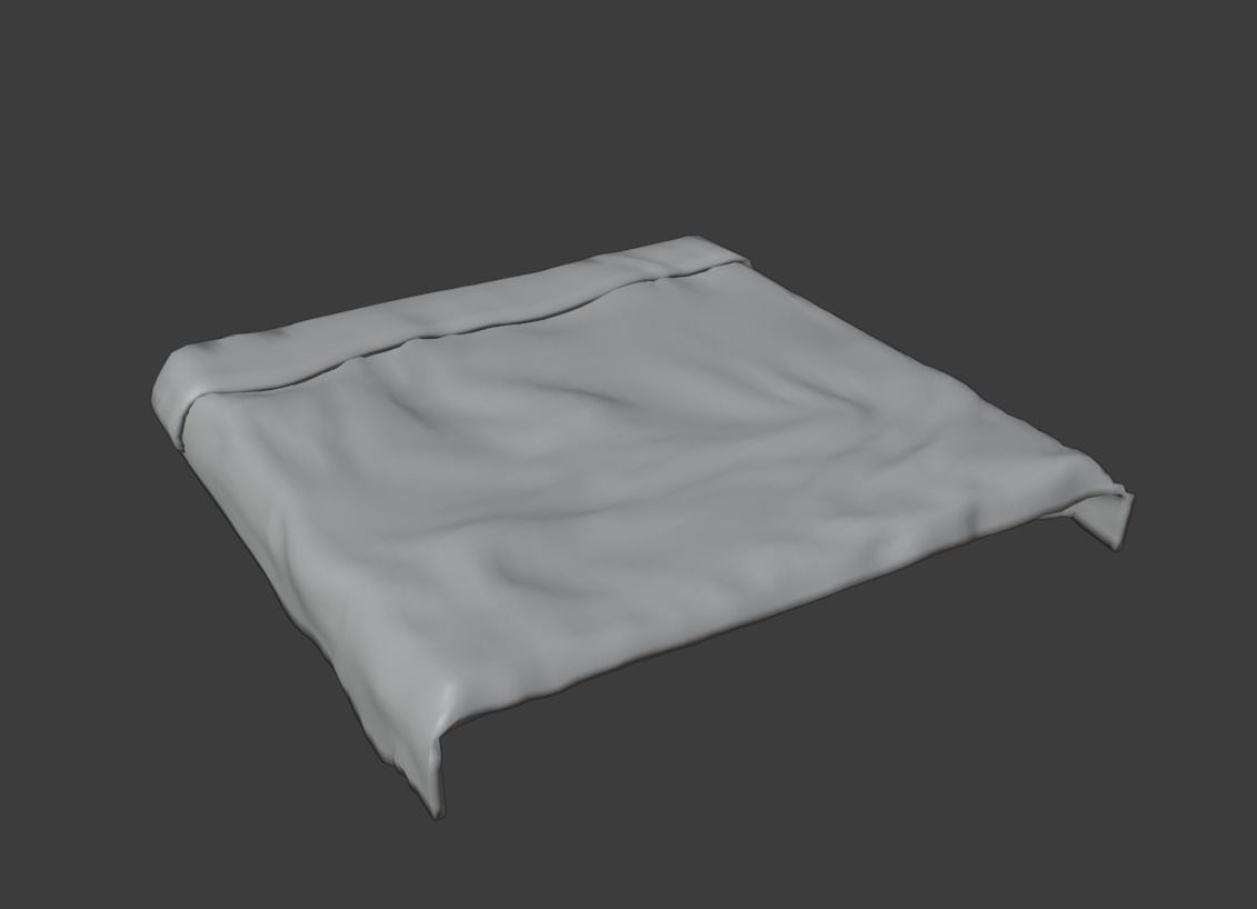 3D model Low Poly Bed with 3 different texture sets VR / AR / low-poly ...