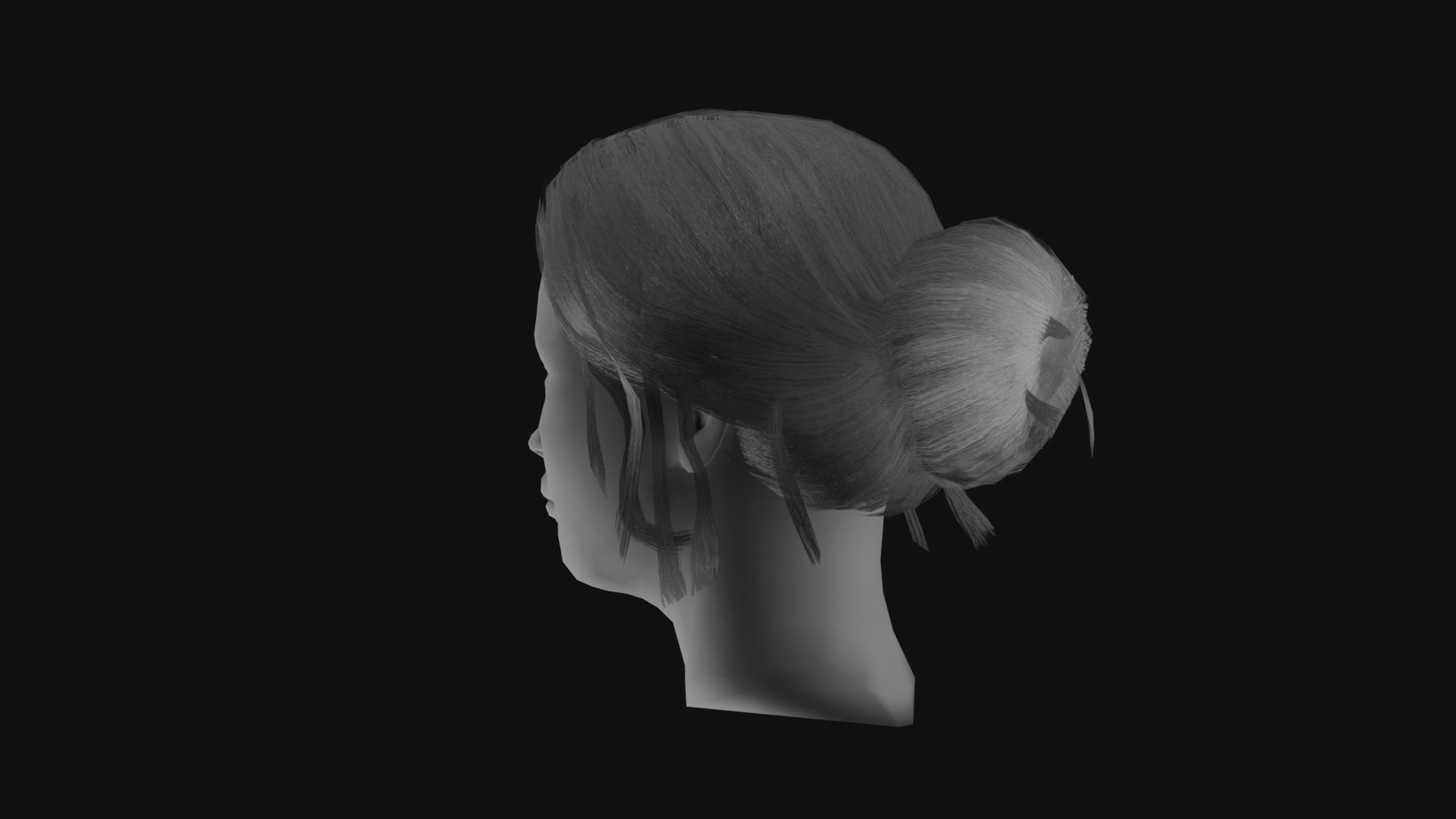 3D model Very Low Poly Realistic Bun Hair VR / AR / low-poly | CGTrader