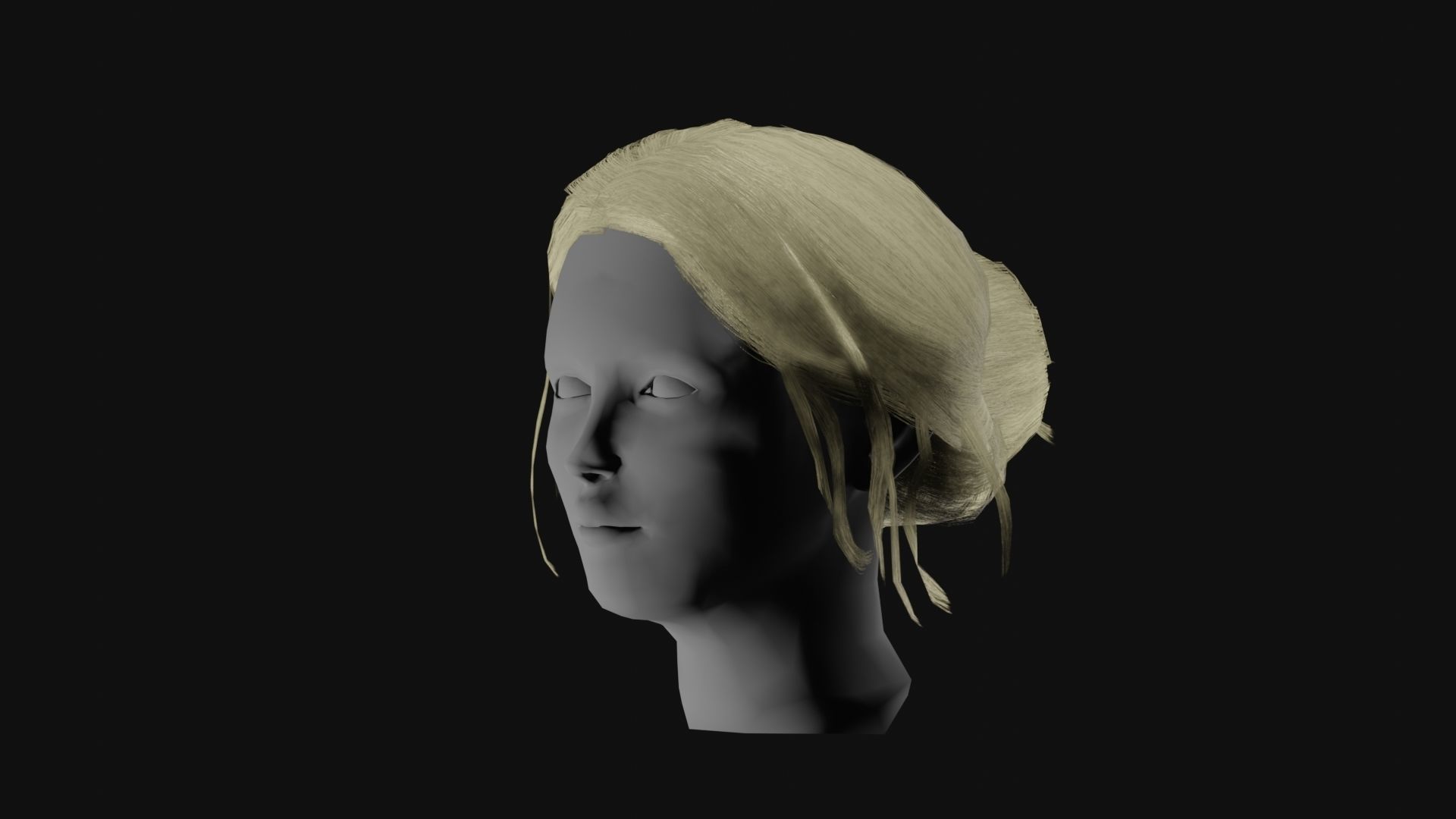 3D model Very Low Poly Realistic Bun Hair VR / AR / low-poly | CGTrader