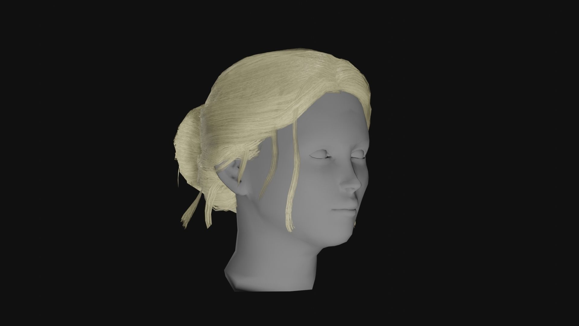 3D model Very Low Poly Realistic Bun Hair VR / AR / low-poly | CGTrader