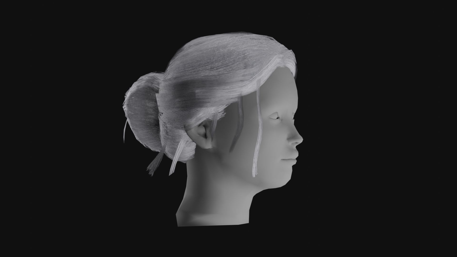 3D model Very Low Poly Realistic Bun Hair VR / AR / low-poly | CGTrader