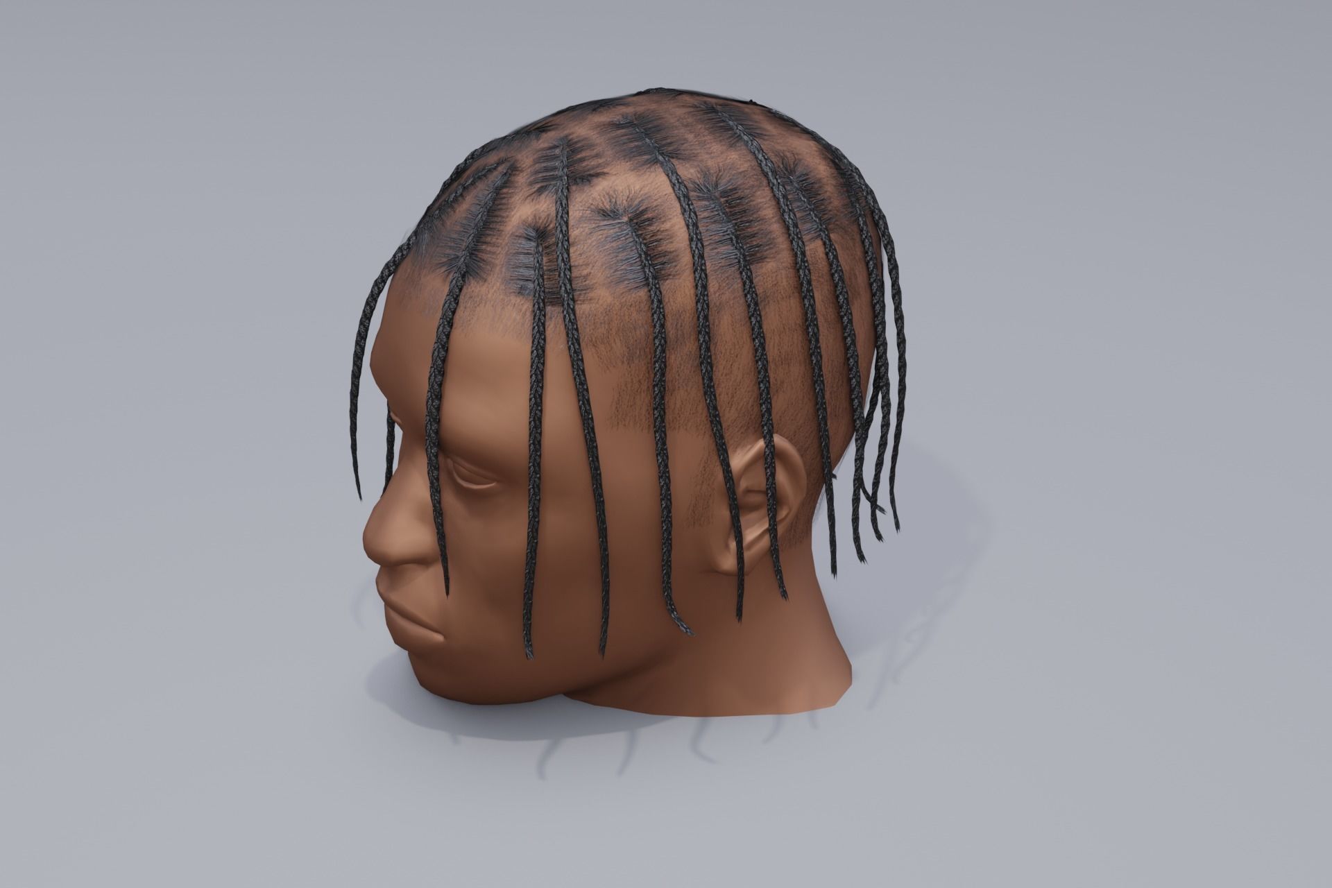 3D model Male afro hair braids 3d Model - v04 VR / AR / low-poly | CGTrader