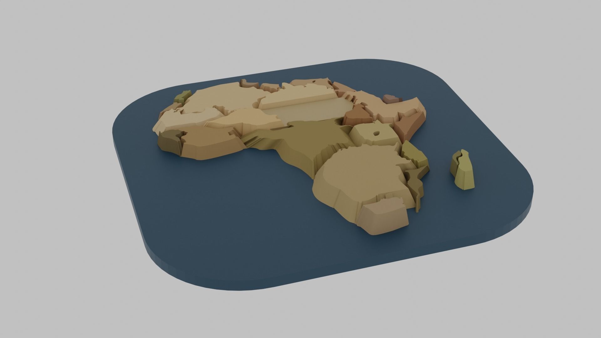 3D model Continent - World Map VR / AR / low-poly | CGTrader