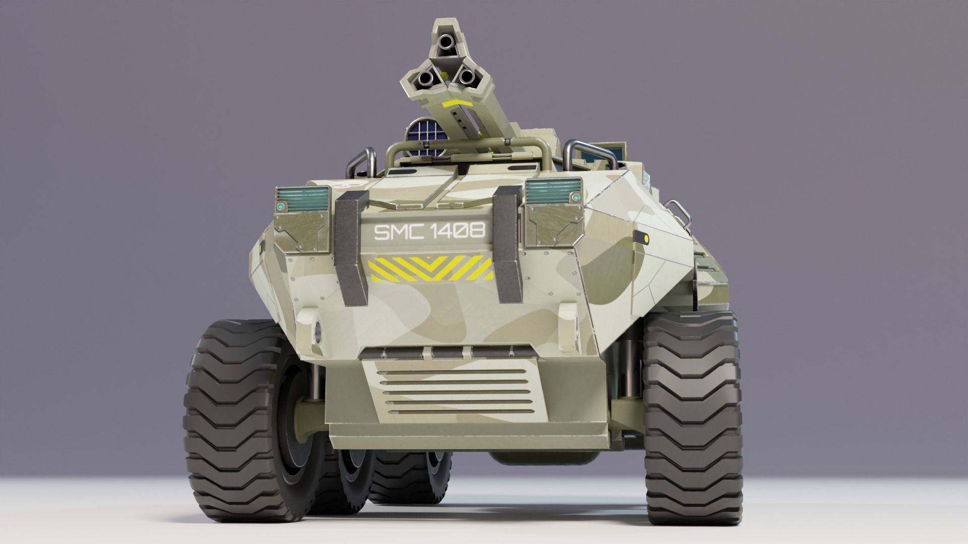 3D model Sci Fi LowPoly model of a light tank is a game-ready model VR ...