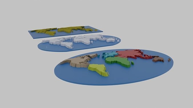 3D model World Map VR / AR / low-poly | CGTrader