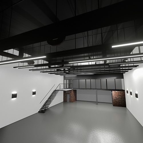 WAREHOUSE car studio interior 3D 3D model | CGTrader