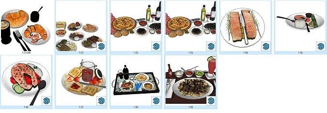 food sketchup file 3D model | CGTrader