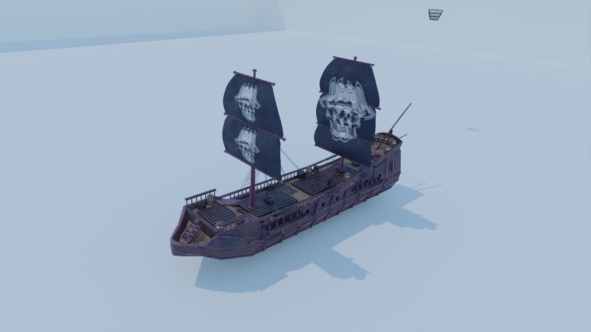 3D model Pirate Ship 3D model - Low-poly 3D model VR / AR / low-poly ...